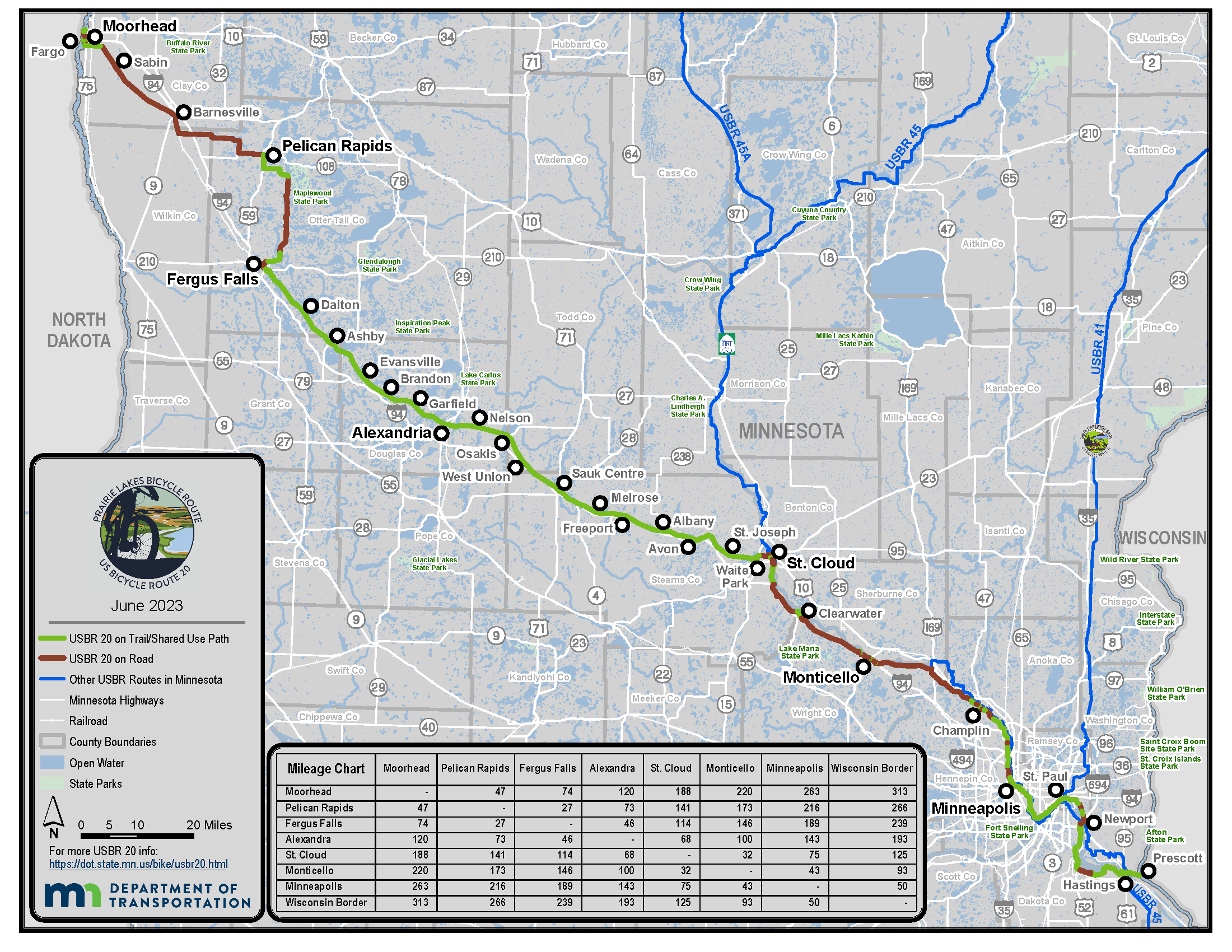 Maps - US Bicycle Route 20 - Bicycling - MnDOT