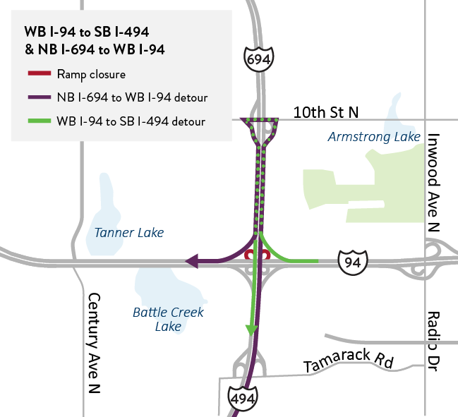 Rescheduled: EB I-94 lane and ramp closures begin Oct. 30